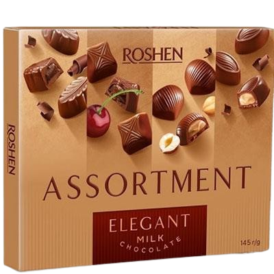 (UA038) Assortment elegant milk chocolate 154 gr – PLANET OF SWEETS